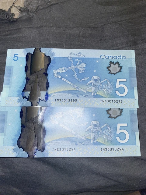 CANADIAN 5$ MONEY bills RARE serial Number Sequence $10.00 - PicClick CA