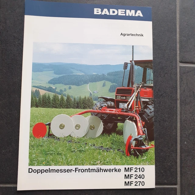 BADEMA DOPPELMESSER FRONTMÄHWERKE MF 210 240 Traktor Schlepper Prospekt ...