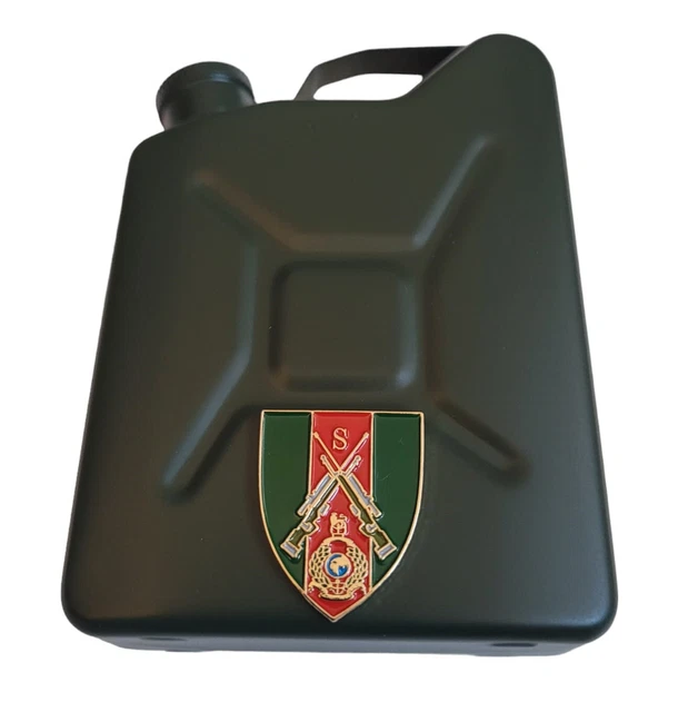 ROYAL MARINES COMMANDO Sniper Deluxe Jerry Can Hip Flask & Gold Plated ...