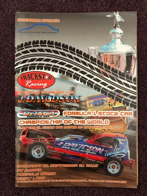 STOCK CAR RACING programme Brisca F1 World Final King's Lynn 2013 £7.95 ...