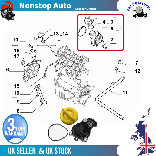 HUILE MOTEUR BOUCHON Remplissage Pour Opel Combo 55212606 EUR 42,54 ...