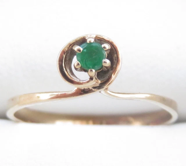 GENUINE CREATED EMERALD Ring In 9K Yellow Gold $15.50 - PicClick AU