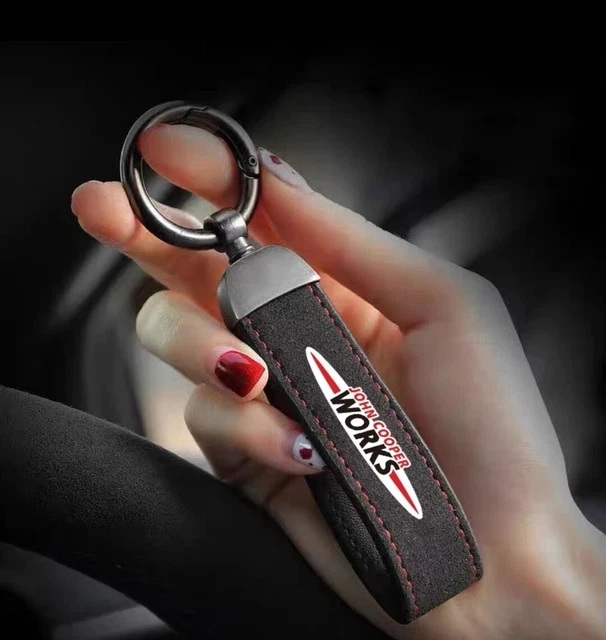 MINI JOHN COOPER Works Logo Keyring Keychain Jcw Alcantara Stitched £12 ...
