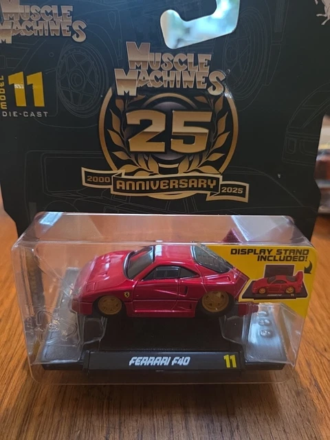 MUSCLE MACHINES 2025 25th Anniversary Model #11 Ferrari F40 Ruby Red ...