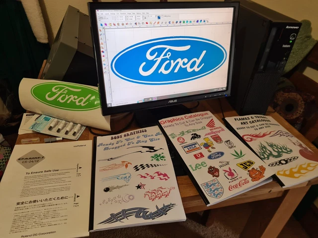 ROLAND VINYL CUTTER Plotter Complete Setup, PC, Decals Graphics ...