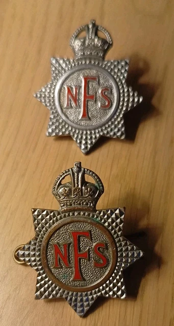 ORIGINAL WW2 NFS National Fire Service cap badge - hollow type £4.88 ...