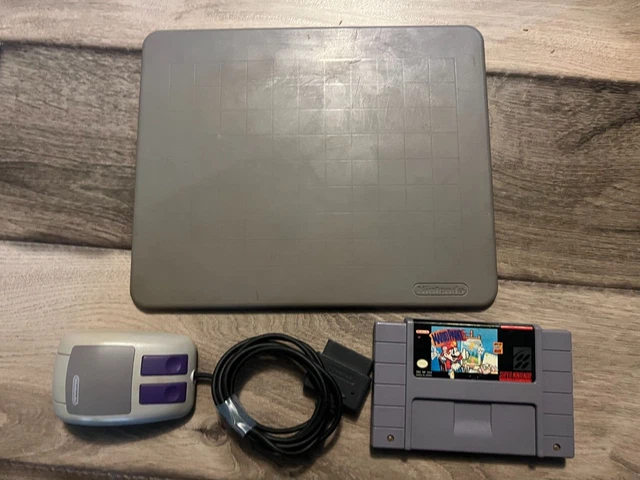 SNES SUPER NINTENDO Mario Paint with Mouse & Mouse Pad TESTED AND ...