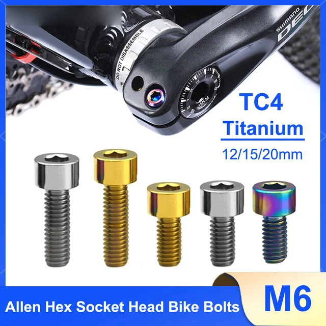 TC4 TITANIUM TI M6x12mm M6x15mm M6x20mm Screws Allen Hex Socket Head ...