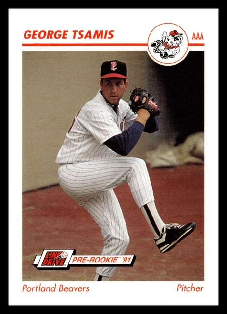 1991 LINE DRIVE AAA #421 George Tsamis Portland Beavers carte de ...