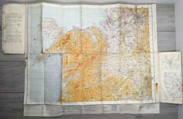 ORDNANCE SURVEY MAP Old 1946 Quarter Inch Sheet 4 North Wales ...
