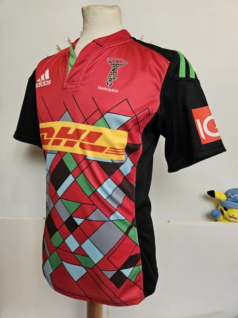 HARLEQUINS 2014 BIG game adidas red black Rugby Union Shirt. UK men's ...