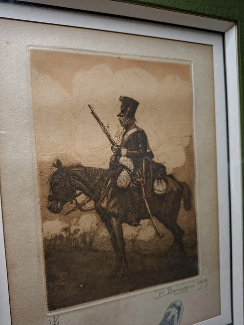 RARE GRAVURE PIERRE Benigni (1878-1956) Cavalier Signé Et Numéroter ...