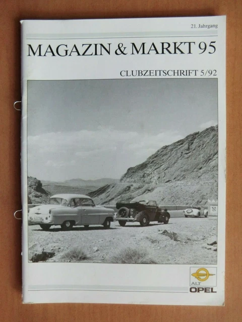 ANCIEN MAGAZINE CLUB Opel magazine & marché 5/1992 histoires ...