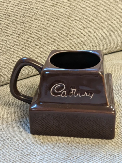 VINTAGE CADBURYS CHOCOLATE Square Ceramic Mug Cup Retro Hot Drinking ...