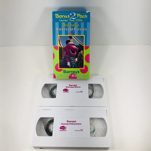 BARNEY VHS TAPES Barney's Exercise Circus & Parade of Numbers Bonus 2 ...