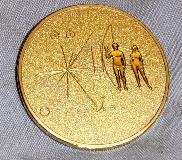PIONEER SPACE PROBE Gold Coin Plaque Astronomy Jupiter NASA Voyager ...