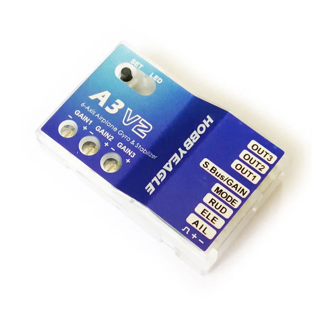 A3-V2 FLIGHT CONTROLLER Stabilizer 3-Axis Gyro For RC Fixed Wing Plane ...