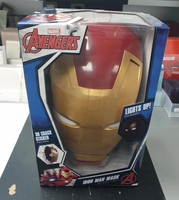 MARVEL AVENGERS IRON man mask 3D deco light brand new in box bargain ...