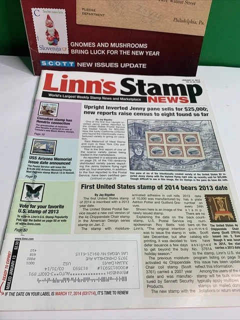 LINN'S STAMP NEWS MAGAZINE Jan 2014 VOL.87 ISSUE 4447, 4448 Lot Of 2 ...