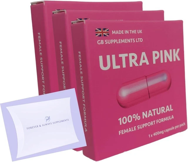 3 X ULTRA Pink 400Mg Sex Tablets for Women Bundle! 100% Natural Female ...