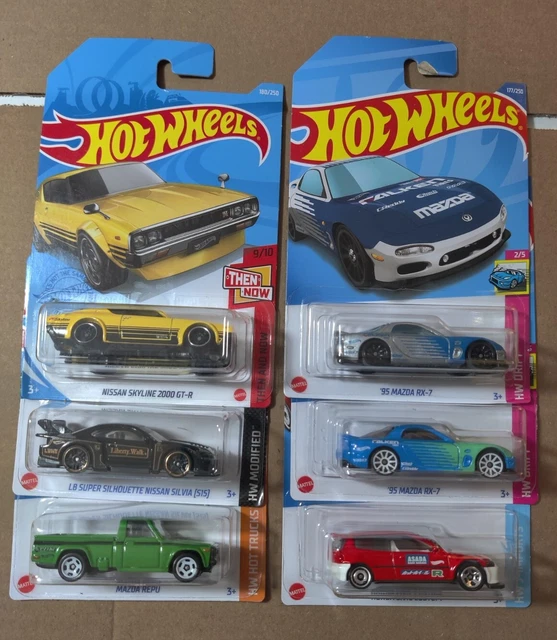 HOT WHEELS JDM Lot Of 6 Nissan-Skyline/Silvia S15/Honda-Civic/Mazda-Rx7 ...