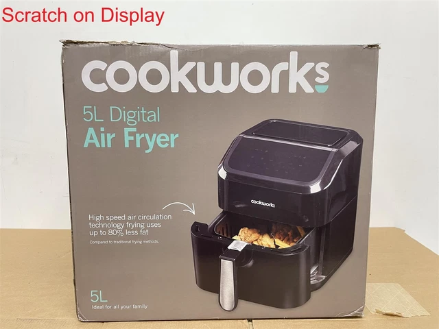 COOKWORKS KDF-596D 5L Air Fryer-black oil free frying Grill Roast ...