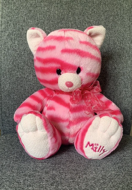 AURORA MILLY CAT Pink Tabby Kitten Sitting Soft Plush Toy 12” £26.67 ...