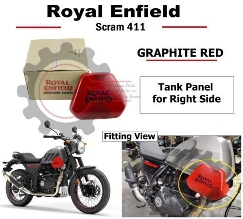 ROYAL ENFIELD SCRAM 411 Graphite "Red Tank Panel Right hand Side" EUR ...