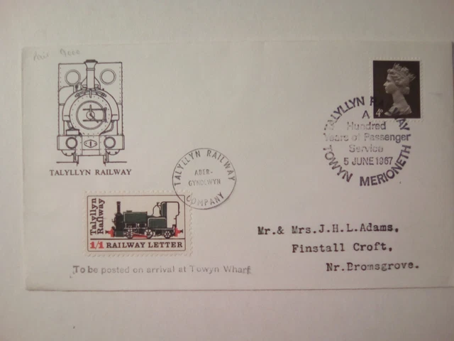 TALYLLYN RAILWAY 5TH june 1967 fdc mc £7.00 - PicClick UK