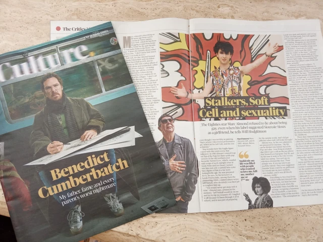 FAB CLIPPINGS -BENEDICT CUMBERBATCH/ MARC ALMOND(Soft Cell)/Colm Toibin ...