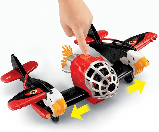 FISHER-PRICE IMAGINEXT SKY Racers Twin Eagle Aircraft Aeroplane & Pilot ...