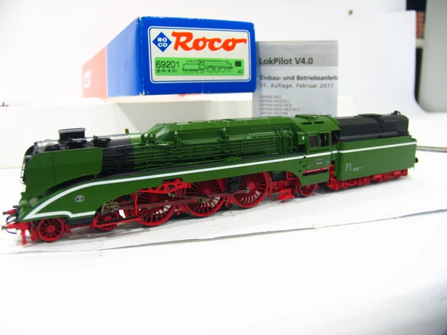 ROCO 69201 DAMPFLOK BR 18 201 der DR AC DIGITAL ESU LOKPILOT 4.0 KL4943 ...