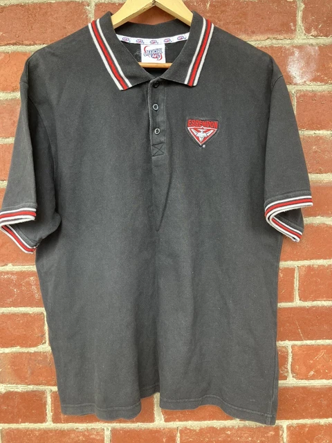 VINTAGE AFL ESSENDON BOMBERS Polo Shirt Official Footy XL Collared Top ...