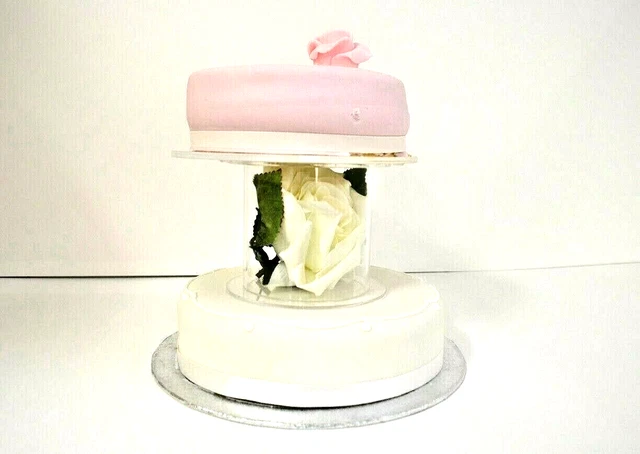 CAKE SEPARATOR DISPLAY Stand Wedding Cake Round Clear Acrylic Perspex ...