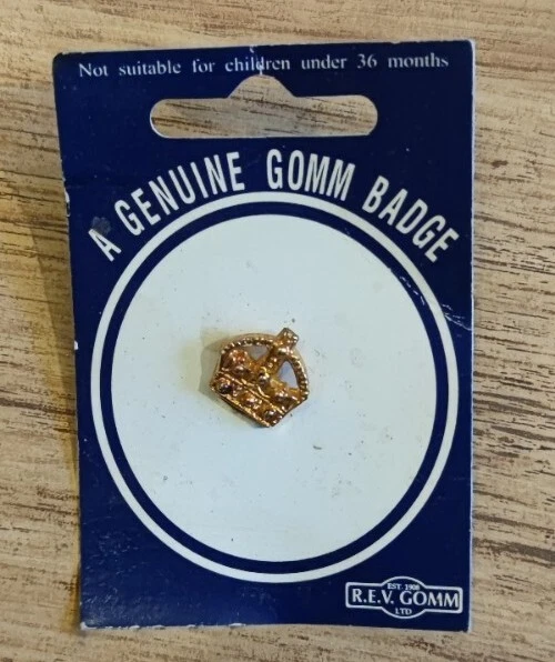 RARE VINTAGE R.E.V. Gomm A Genuine Gomm Badge Crown Pin Badge £0.99 ...