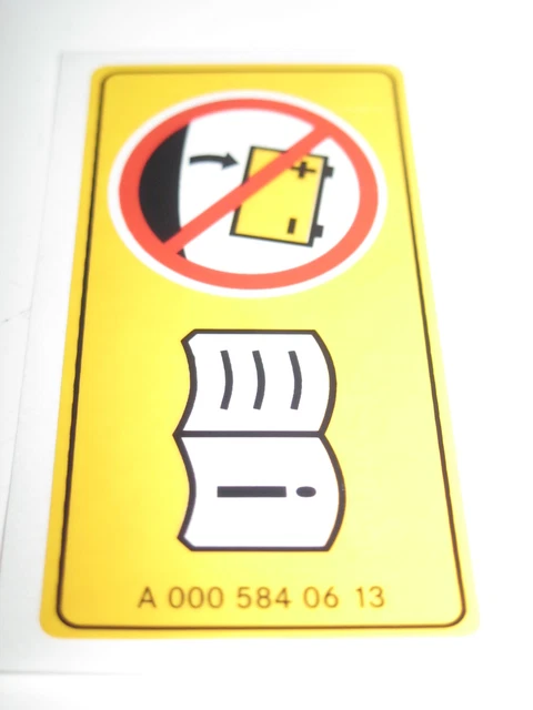 MERCEDES BATTERY HAZARD Warning Label Decal Sticker A0005840613 New ...