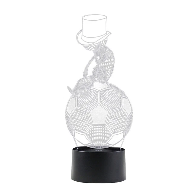 THINKING FOOTBALL BOY Design Lamp 3D LED Night Light Touch Desk Lamp £ ...