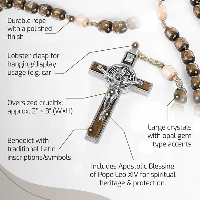 ITALIAN ROSARY POPE Leo XIV Apostolic Blessing - Large Beads Catholic ...