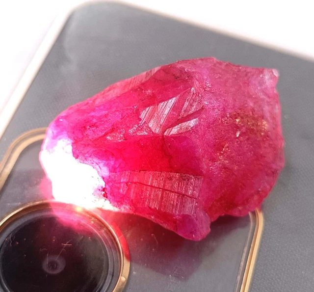 112 CT NATURAL Blood Red Ruby Certified African Uncut Rough Loose ...