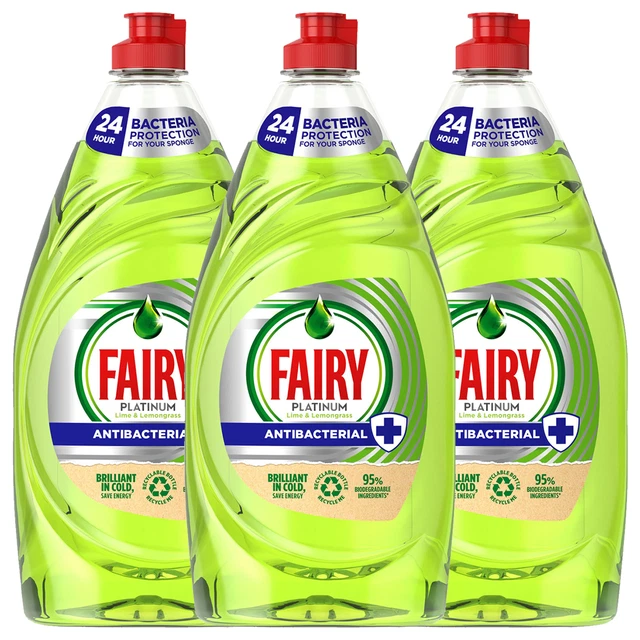 FAIRY WASHING UP Liquid Kitchen Dish Grease Cleaner Lime & Lemongrass ...