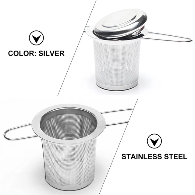 STAINLESS STEEL TEA-STRAINER Foldable Tea Leaf Filter Tea Strainer with ...