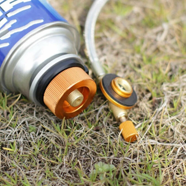 CAMPING STOVE BUTANE Gas Adapter Metal Convert Fuel NICE Canister Tank ...