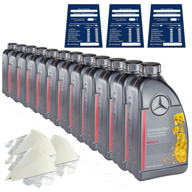 12 LITRE MERCEDES-BENZ Automatic Transmission Oil MB236.14 Incl. Funnel ...