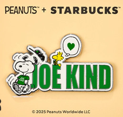STARBUCKS KOREA 2025 Peanuts Snoopy JOE KIND Logo Pin – Metal Lapel ...
