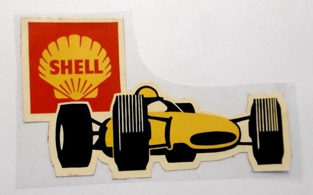 WERBE-AUFKLEBER SHELL ALTES Logo Rennwagen Formel Eins Tankstelle ...