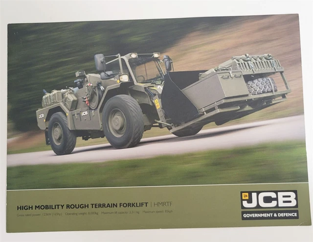 JCB HIGH MOBILITY Rough Terrain Forklift HMRTF Leaflet Military 2009 $5 ...