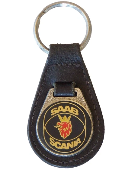 VINTAGE SAAB SCANIA Motor Car Dealership Owner Leather Key Chain ...