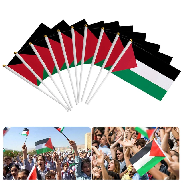 30PCS PALESTINIAN NATIONAL Hand Held Flags Palestine Stick Flag Small ...