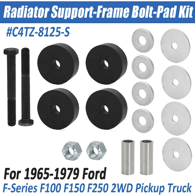 FOR 1965-79 F100 F150 F250 Bolt-Pad Kit Radiator Support-Frame 2WD ...