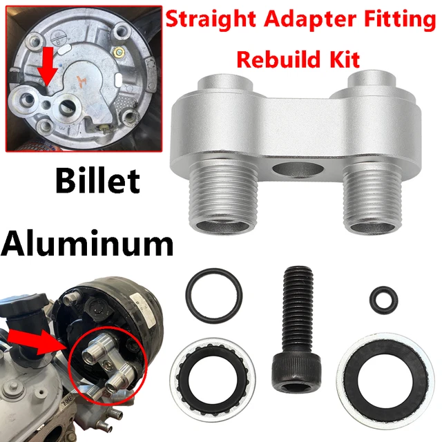 STRAIGHT ADAPTER FITTING Rebuild Kit Billet Aluminum For LS GM R4 AC ...